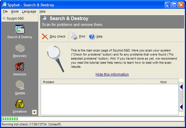 Spybot S&D Search and Destroy Spyware Removal